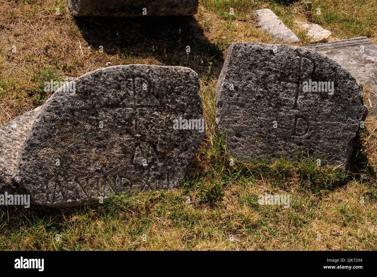 Early Christian Chi Rho monograms or Christograms, symbolising the ...