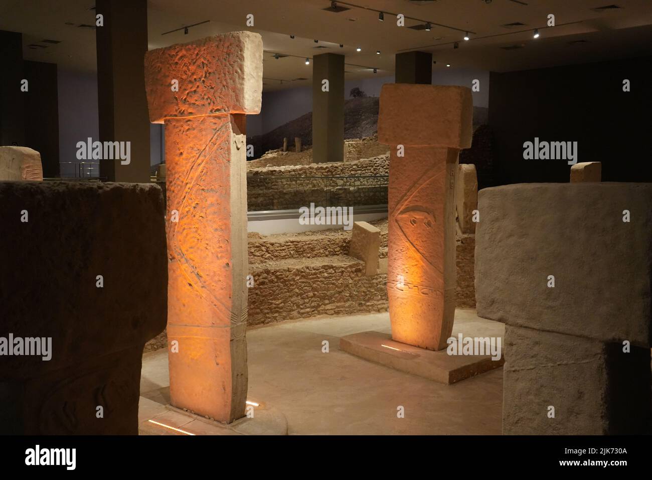Copy of Gobekli Tepe Stones in Sanliurfa Archaeological Museum, Turkey ...