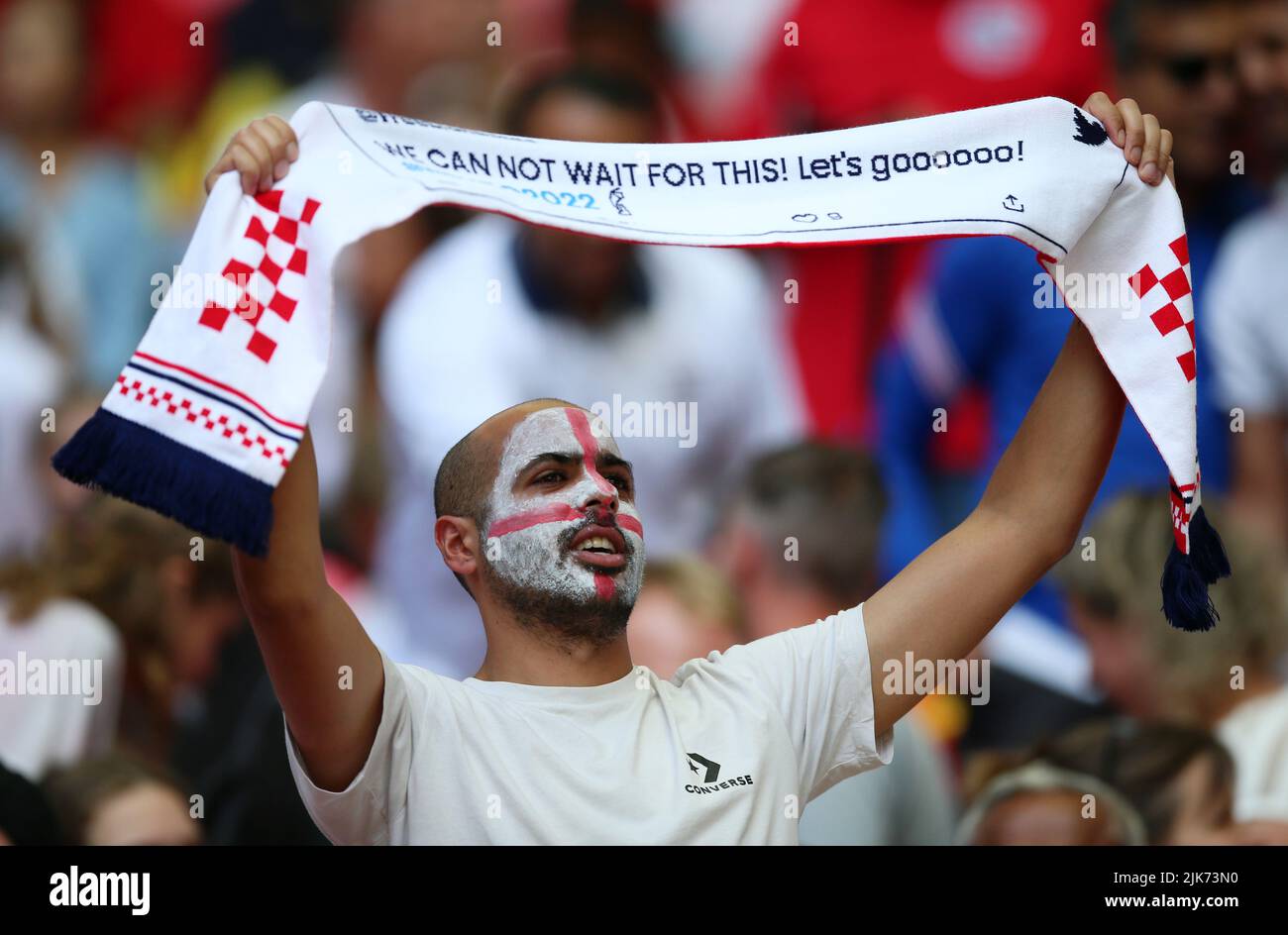 An England fan during the UEFA Women's Euro 2022 final at Wembley ...