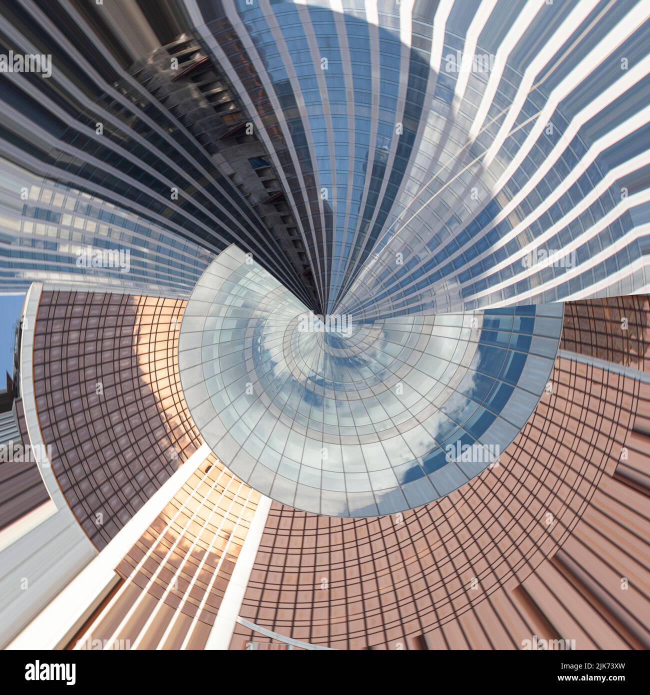 Aerial summer city view with High rise buildings of Moscow business ...