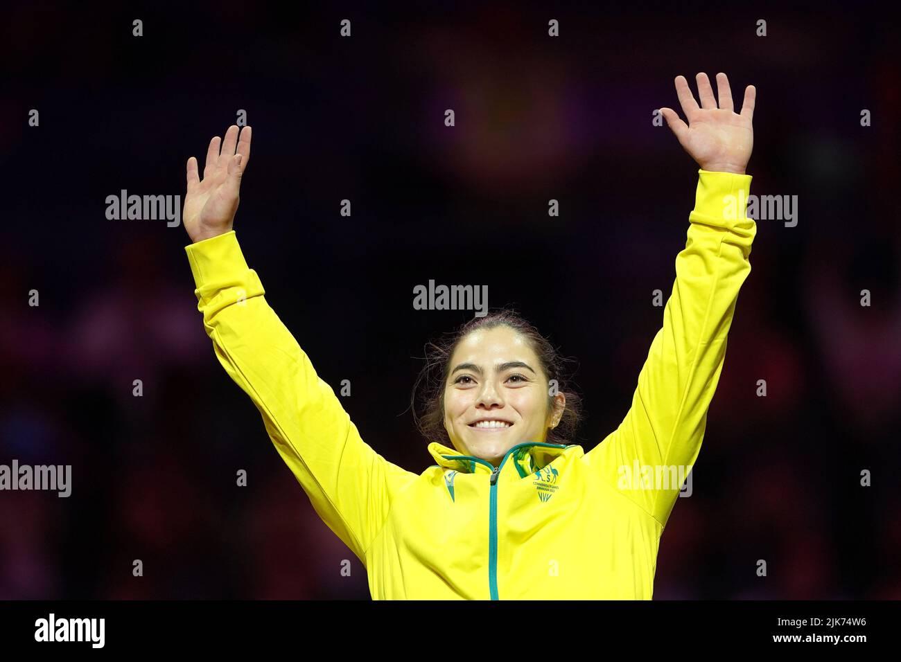 Australia's Georgia Godwin celebrates after winning the women's all ...