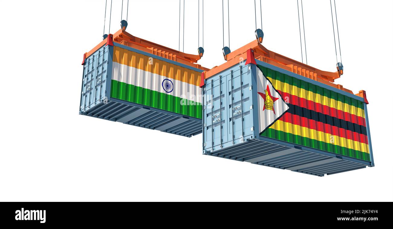 Cargo containers flags india hi-res stock photography and images - Alamy