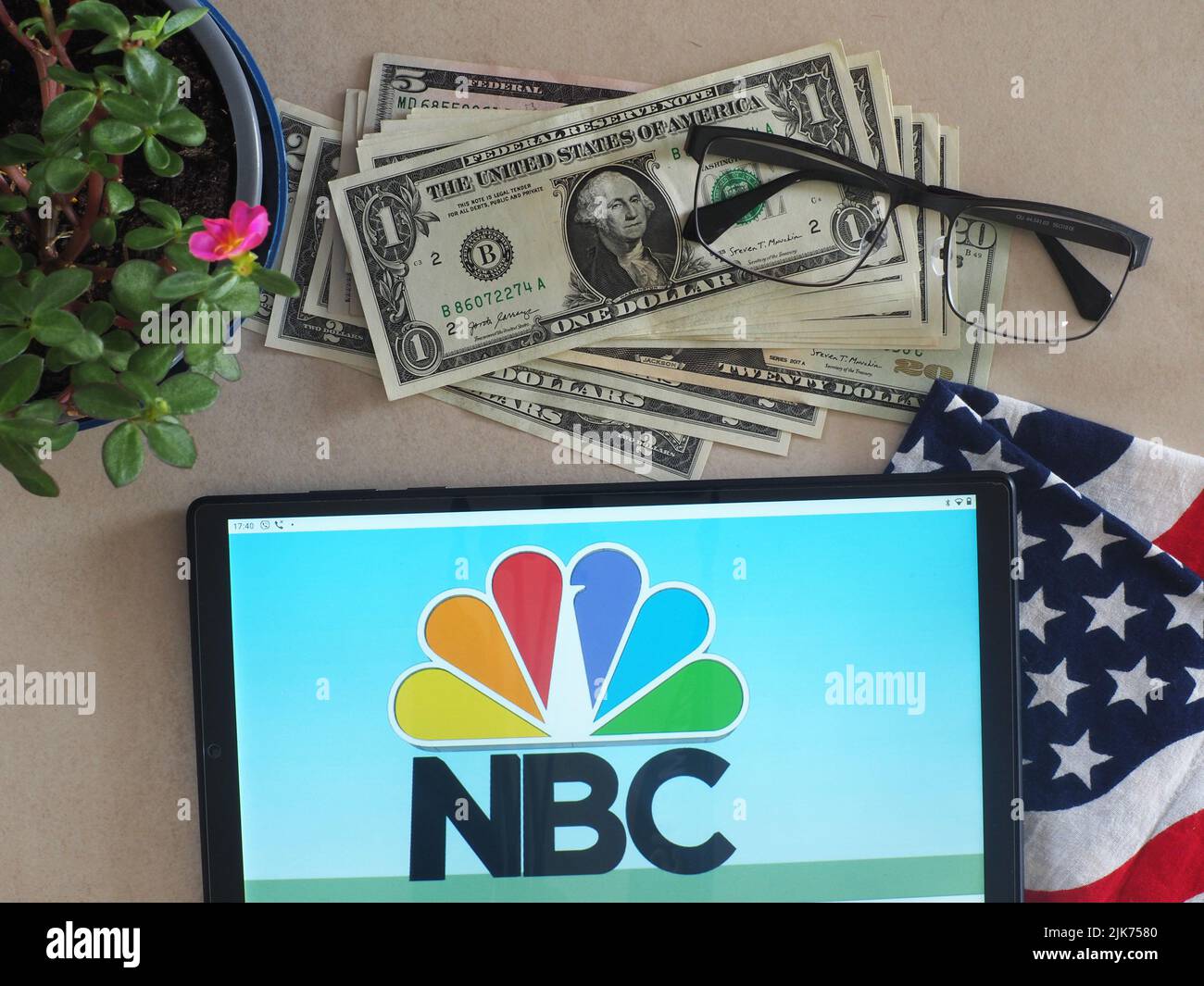 In this photo illustration, National Broadcasting Company (NBC) logo ...