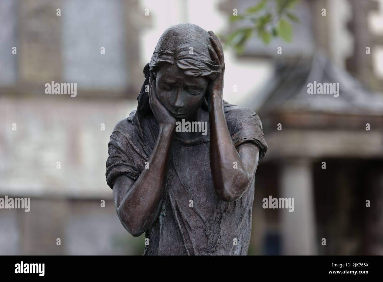 The memorial statue after the service in Claudy, Co Londonderry, to ...