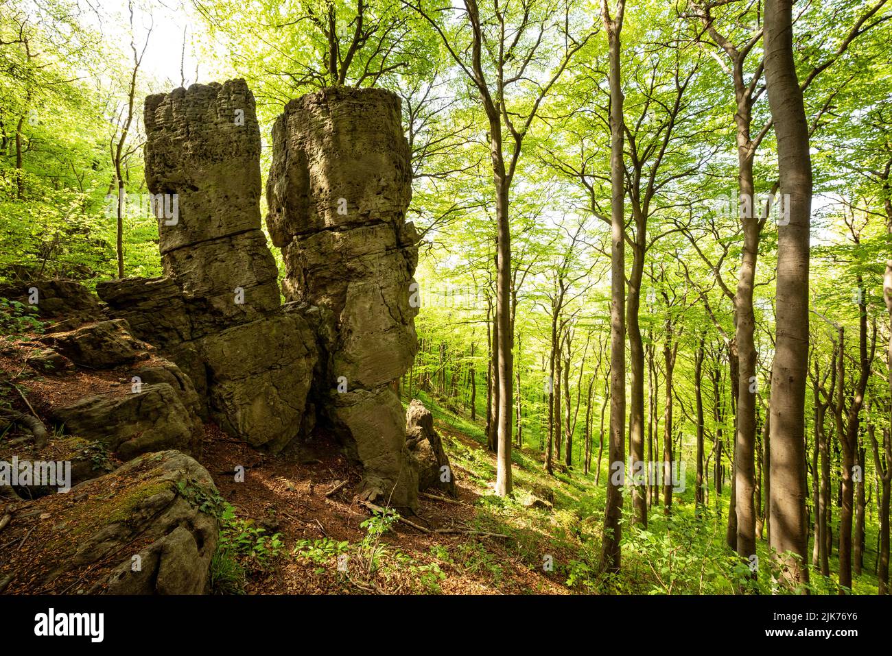 Scenic view of the "Adam & Eva" limestone rock formation at the "Ith ...