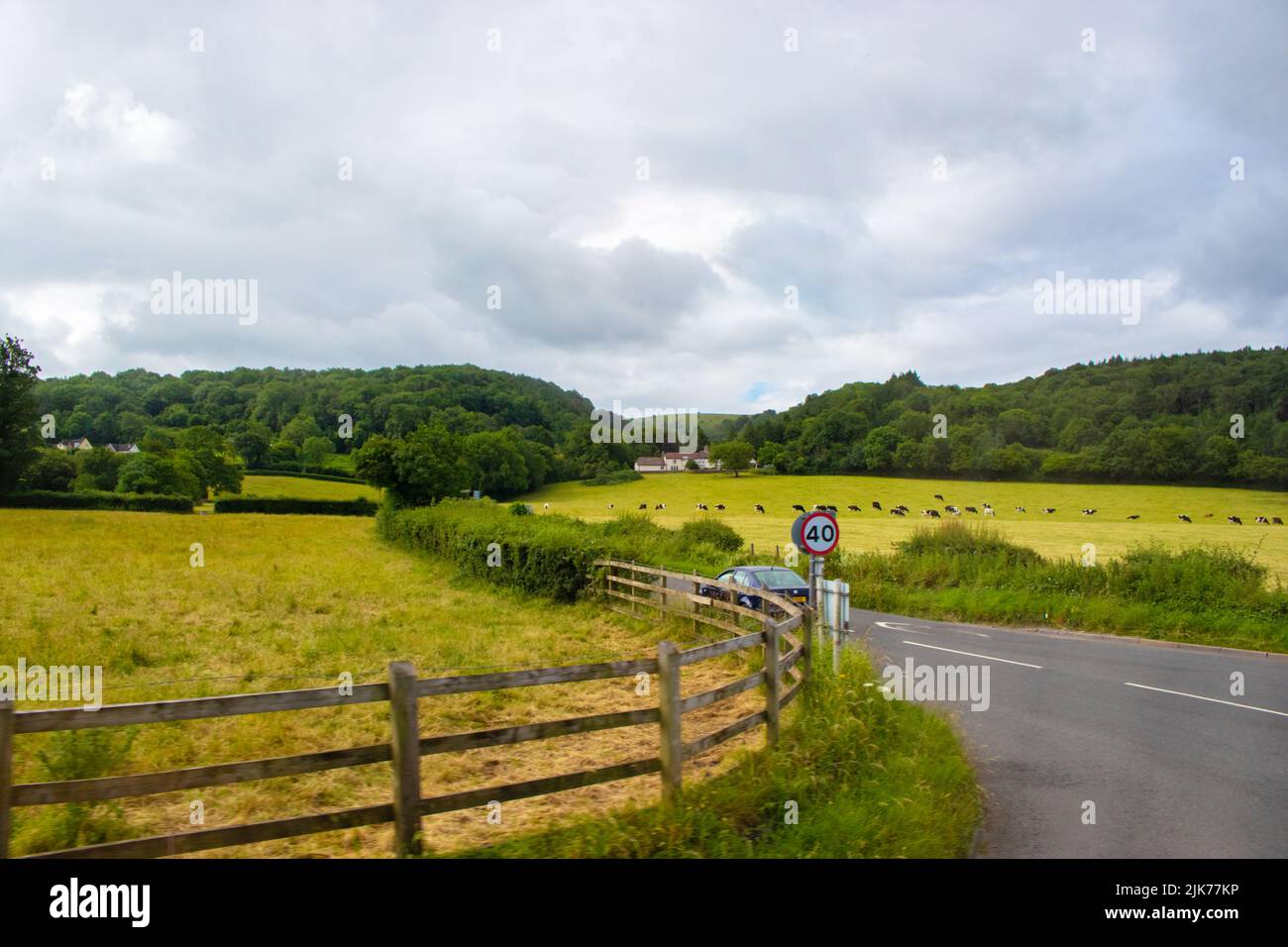 View from A368 road in the Mendip Hills, a recognised Area of ...