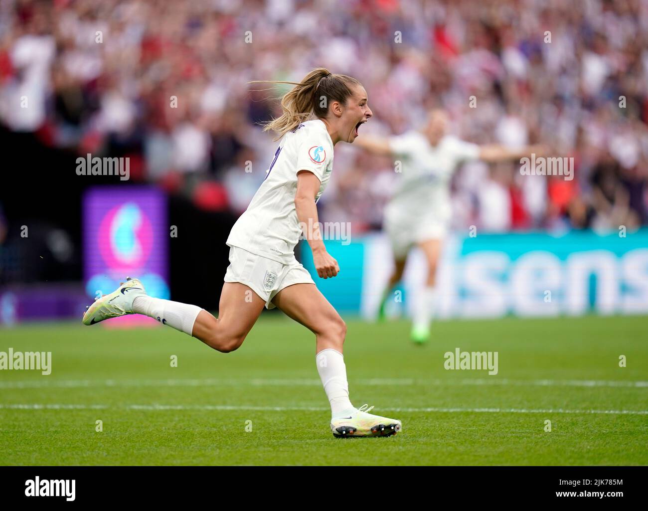 England's Ella Toone celebrates scoring the opening goal during the ...