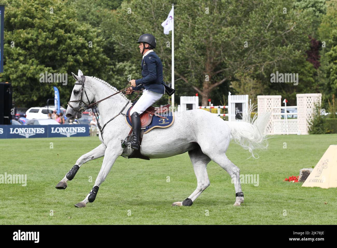 Hickstead, UK. 31st July, 2022. Shane Breen on Haya wins the Queen ...