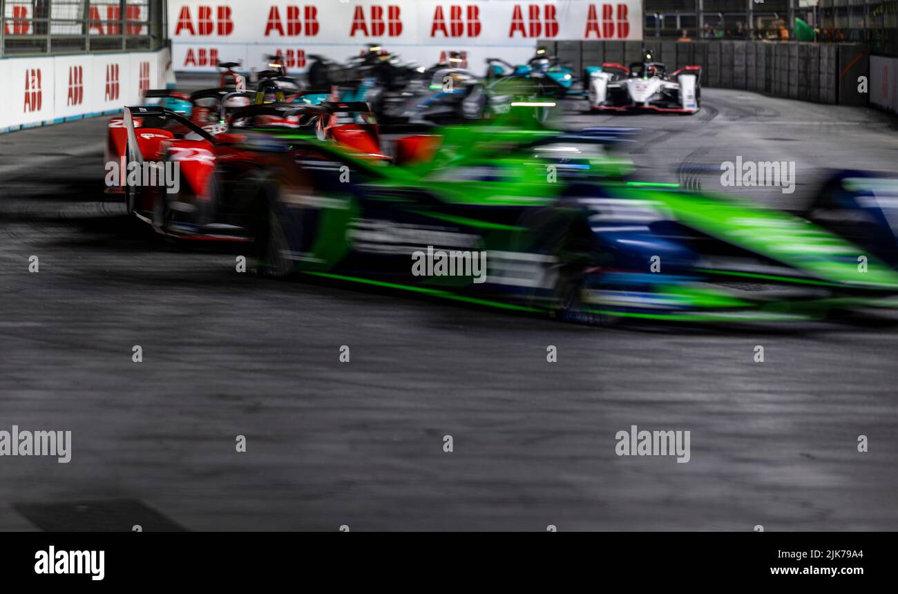 General view of the race during the 2022 SABIC London E-Prix at the ...
