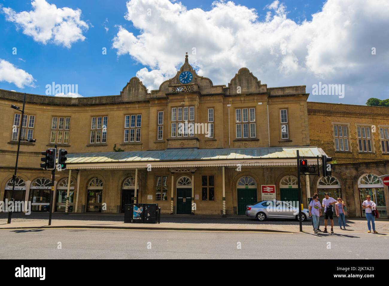 Bath Spa train station building.Bath is the largest city in the county ...