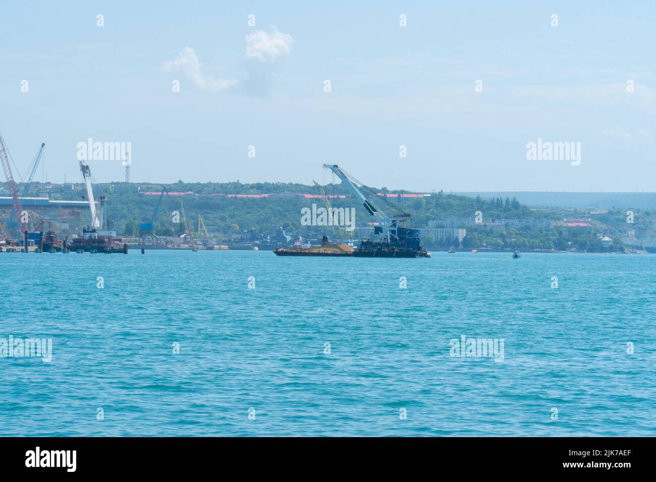 Sand seaport dock container shipping ship sea port logistics harbor ...