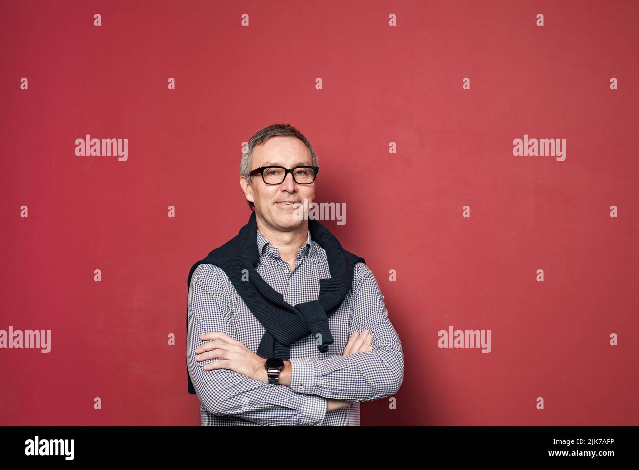Smiling friendly professional man wearing glasses. Mature businessman ...