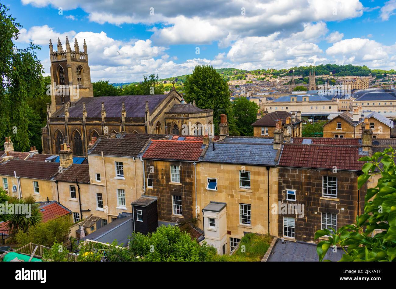 Traditional houses at Bathwick Hill in Bath-the largest city in the ...