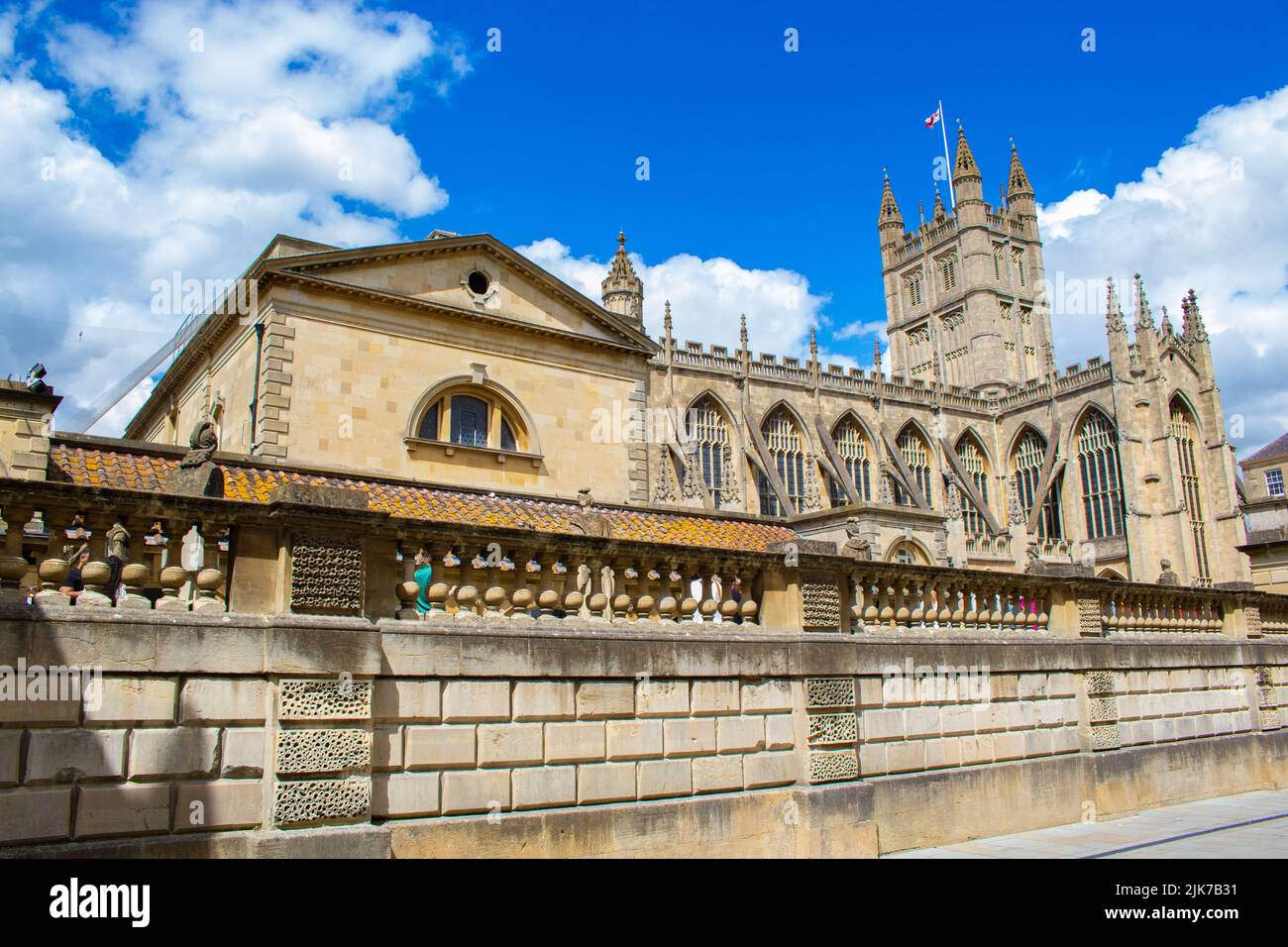 View of the Roman Baths.Roman bathhouse and temple, with spring water ...