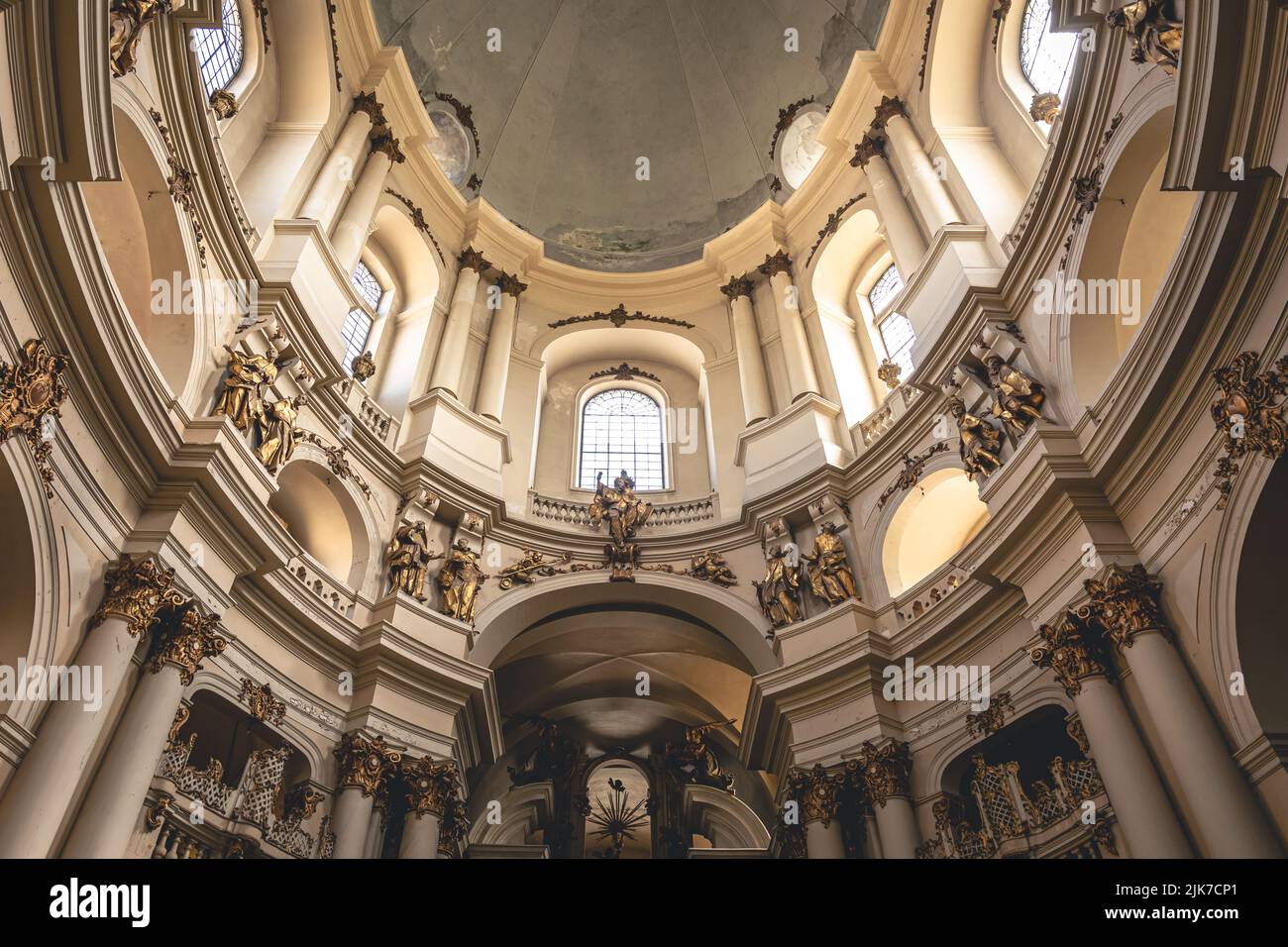 The interior of the church with gold molding, inside view Stock Photo ...