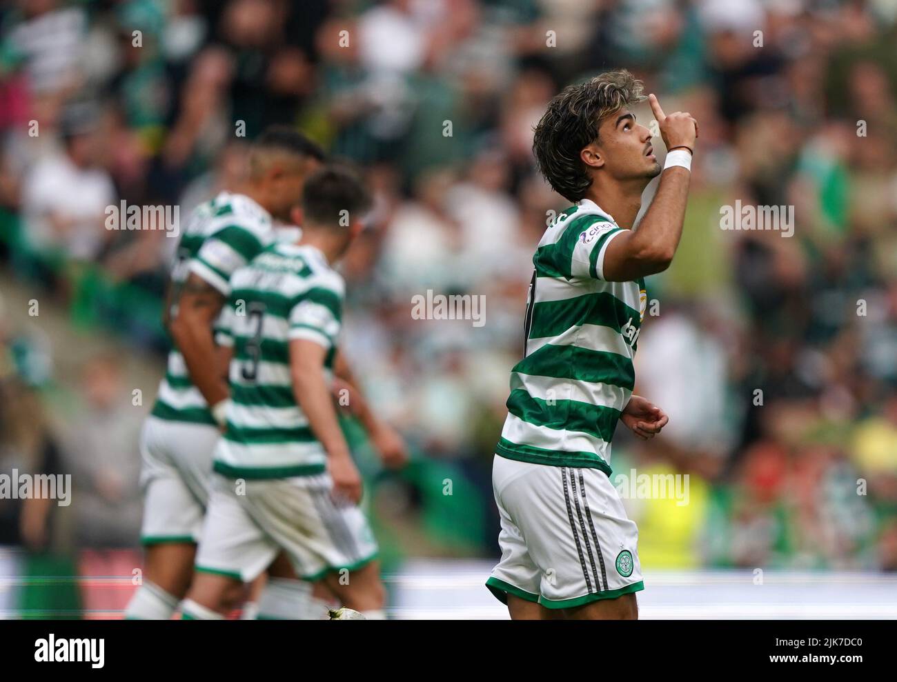 Celtic's Joao Neves Filipe Jota celebrates scoring their side's second ...