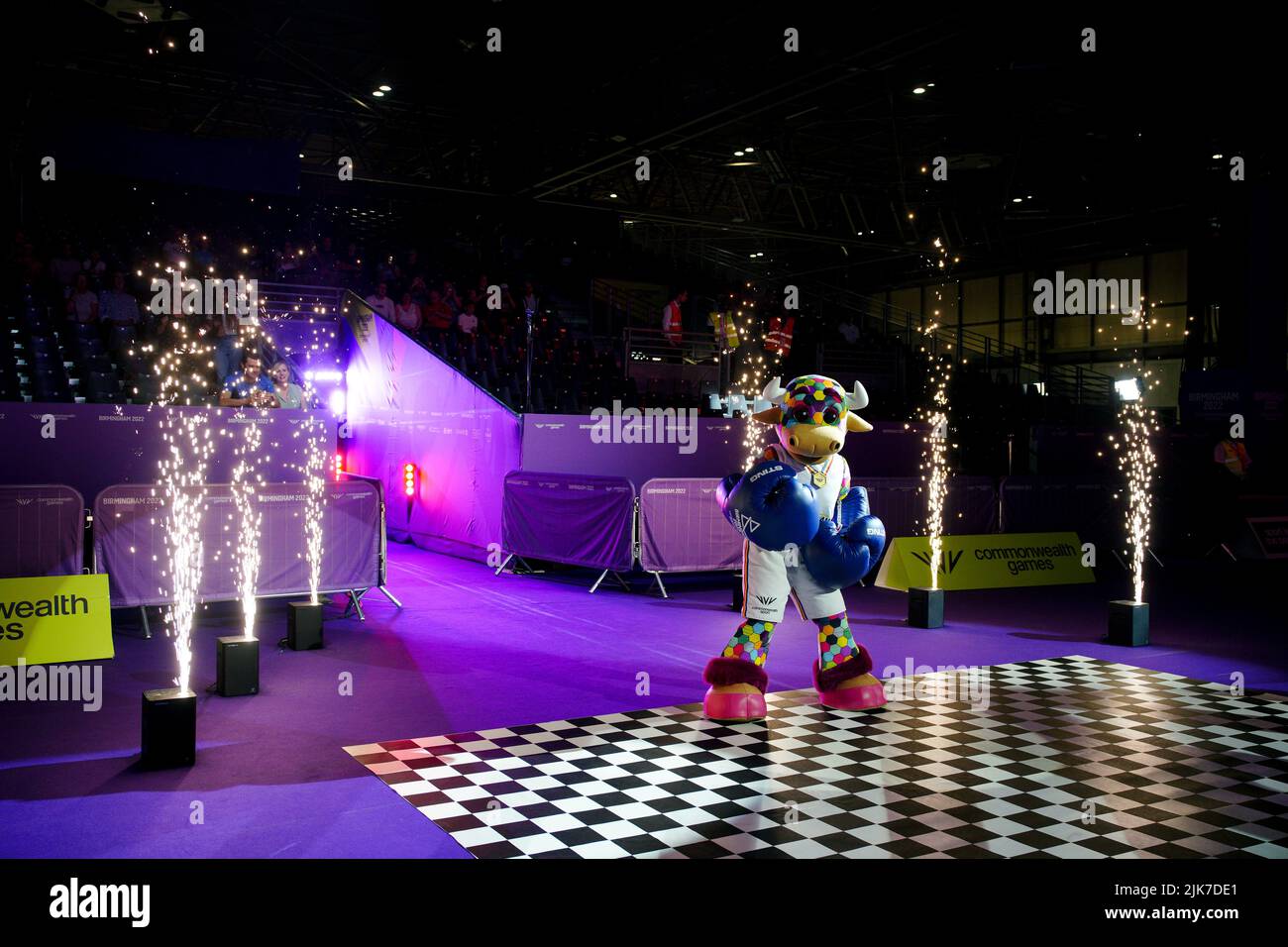 Perry the Bull at The NEC on day three of the 2022 Commonwealth Games ...