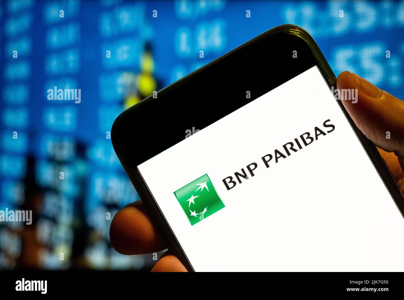 In this photo illustration, the French international banking group BNP ...