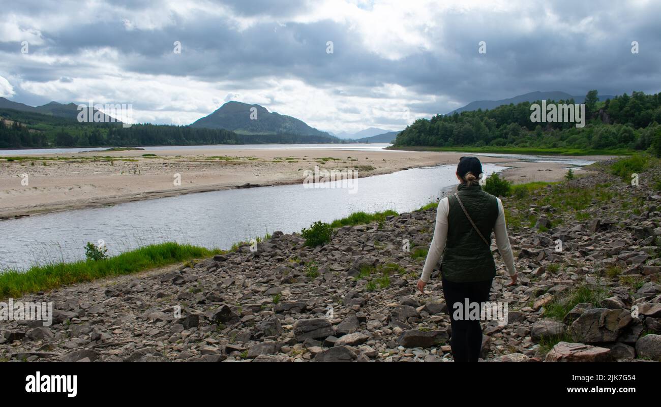 Scenic view of the scottish countryside and river near Speyside ...