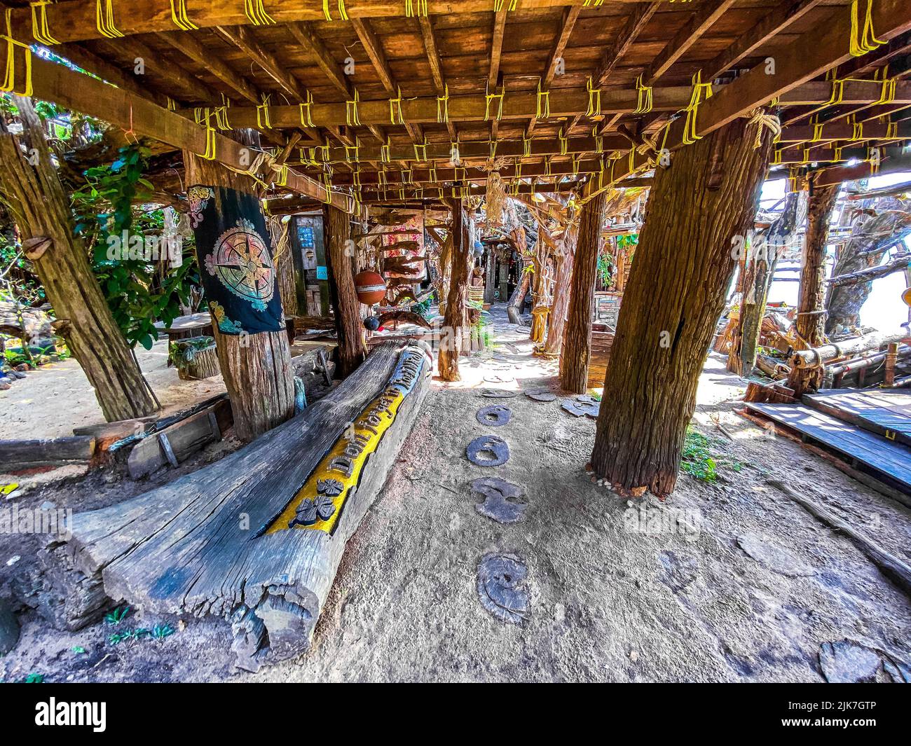 Old wooden pirate boat on the beach in Koh Phayam, Ranong, Thailand ...