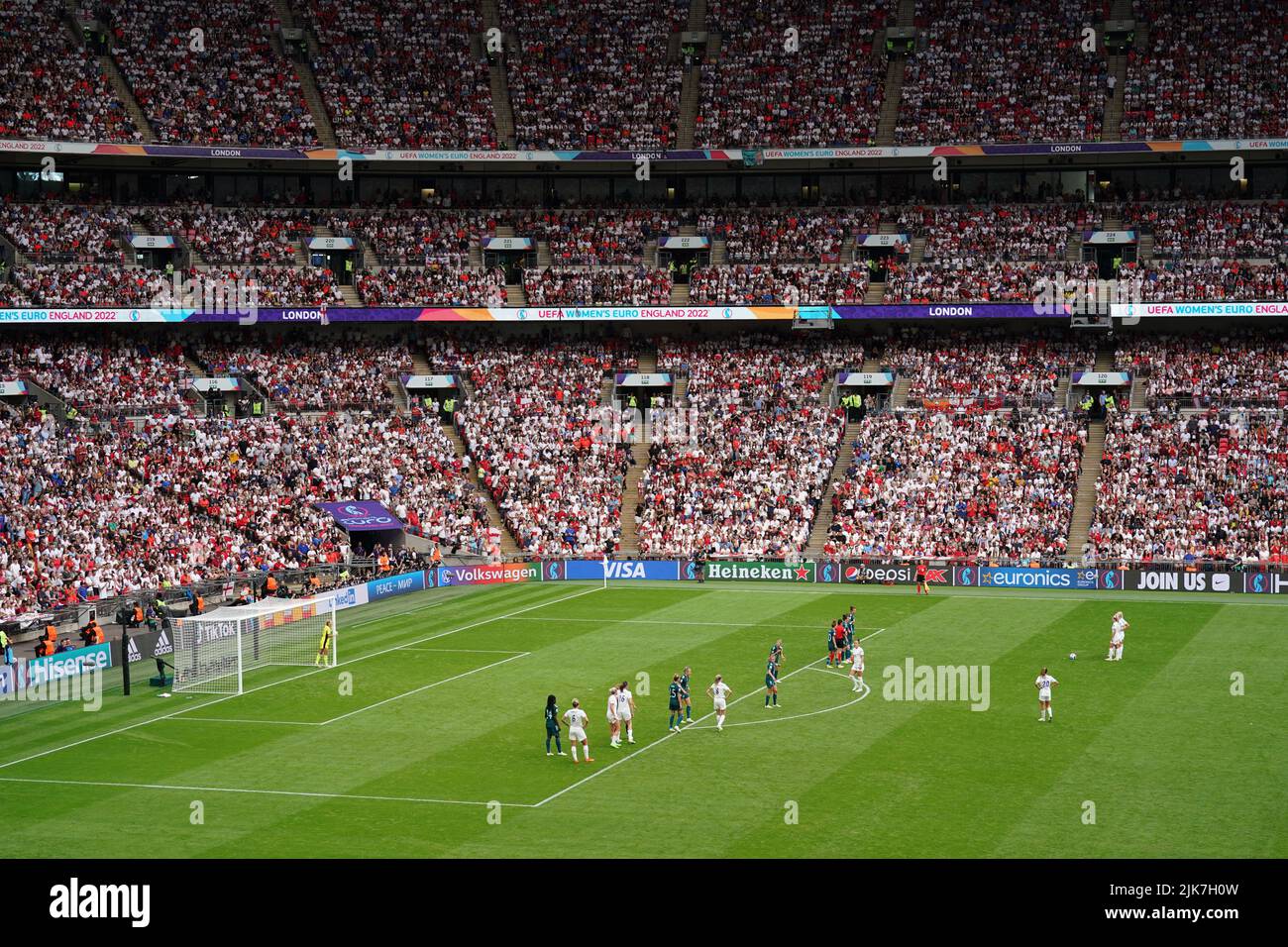 A capacity crowd during the UEFA Women's Euro 2022 final at Wembley ...