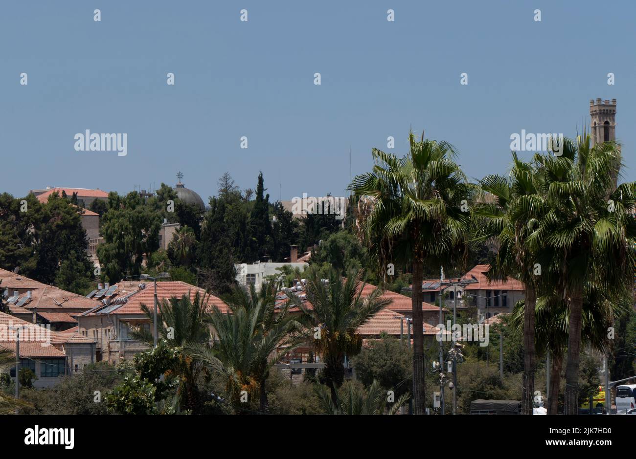 General view of Musrara neighbourhood also known by its Hebrew name ...