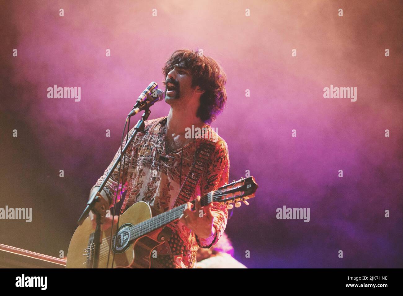 Andrea Laszlo De Simone performs on stage before Colapesce (Lorenzo ...