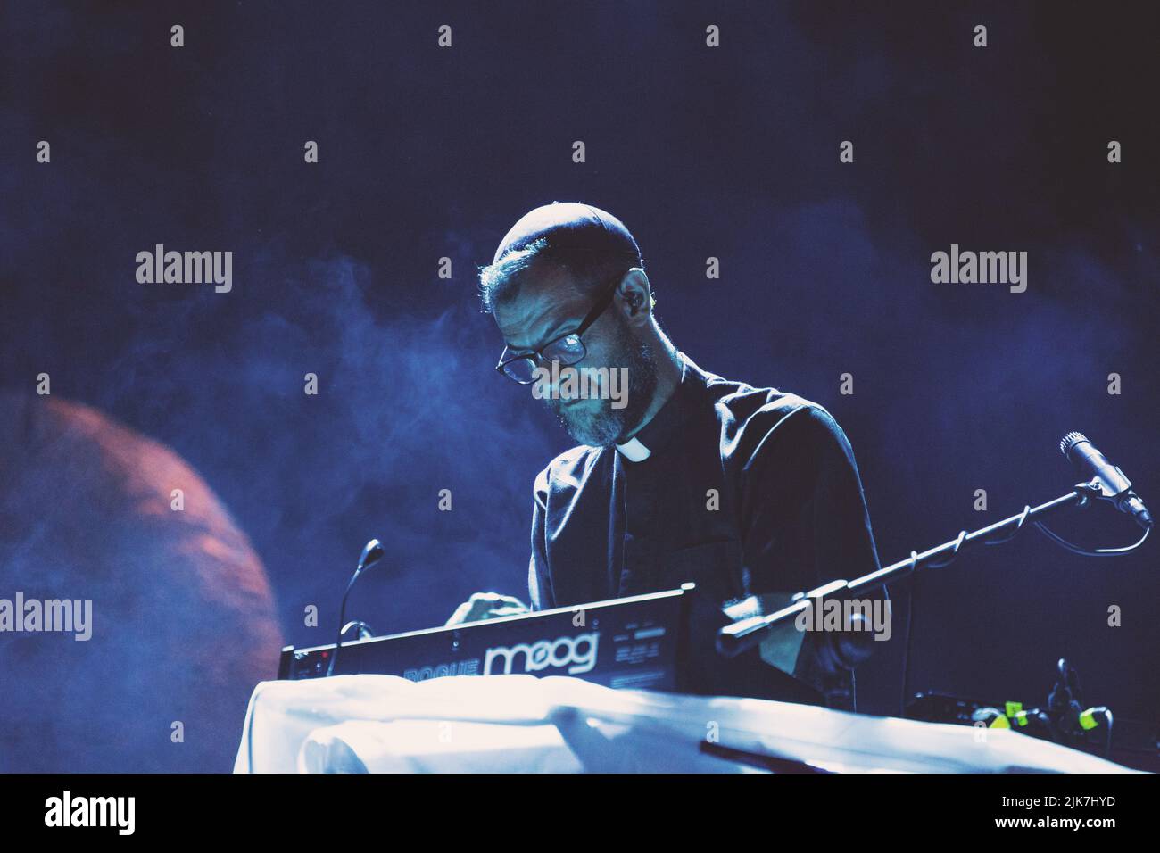 The musician Mario Conte performs on stage with Colapesce (Lorenzo ...