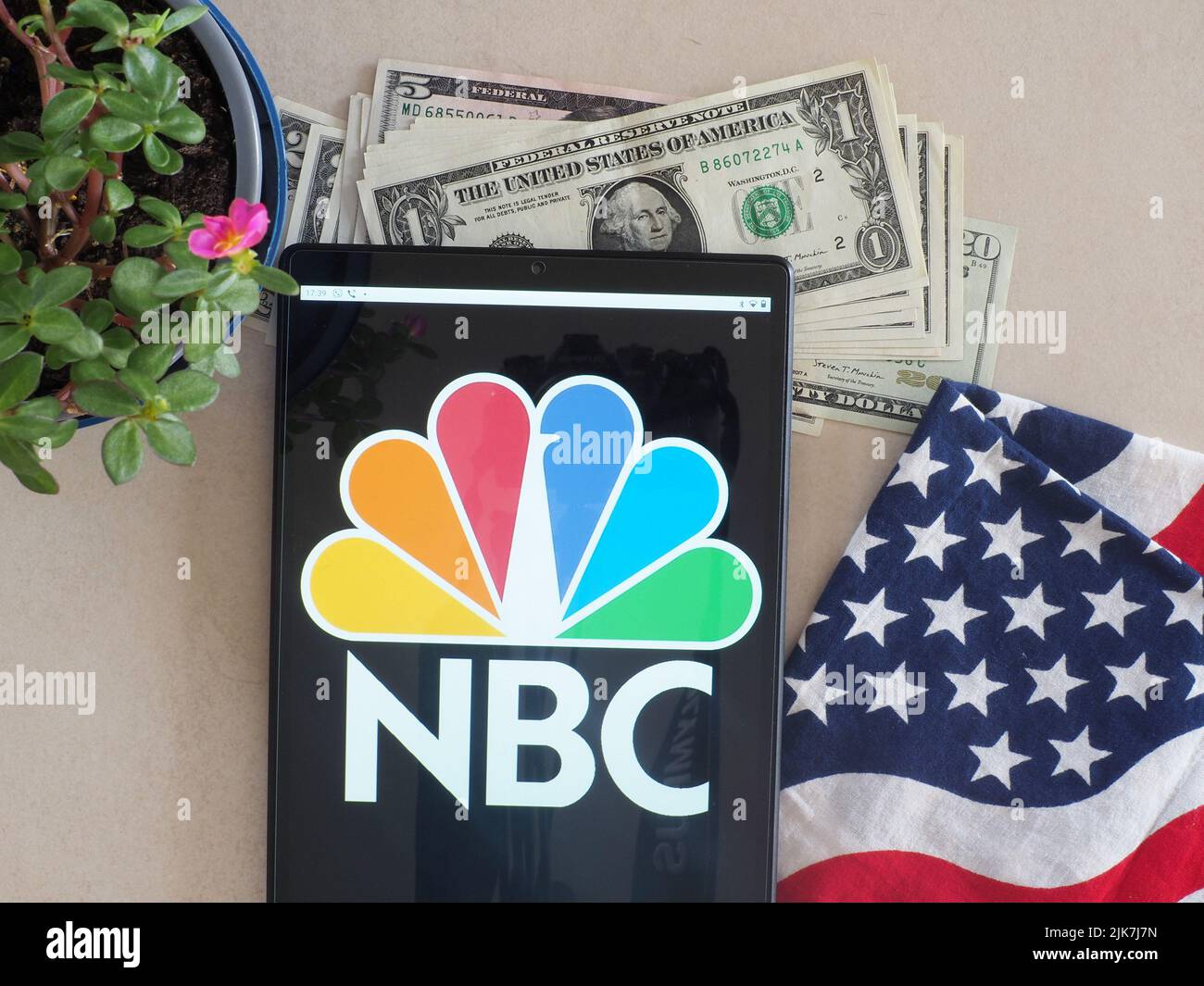In this photo illustration, National Broadcasting Company (NBC) logo ...