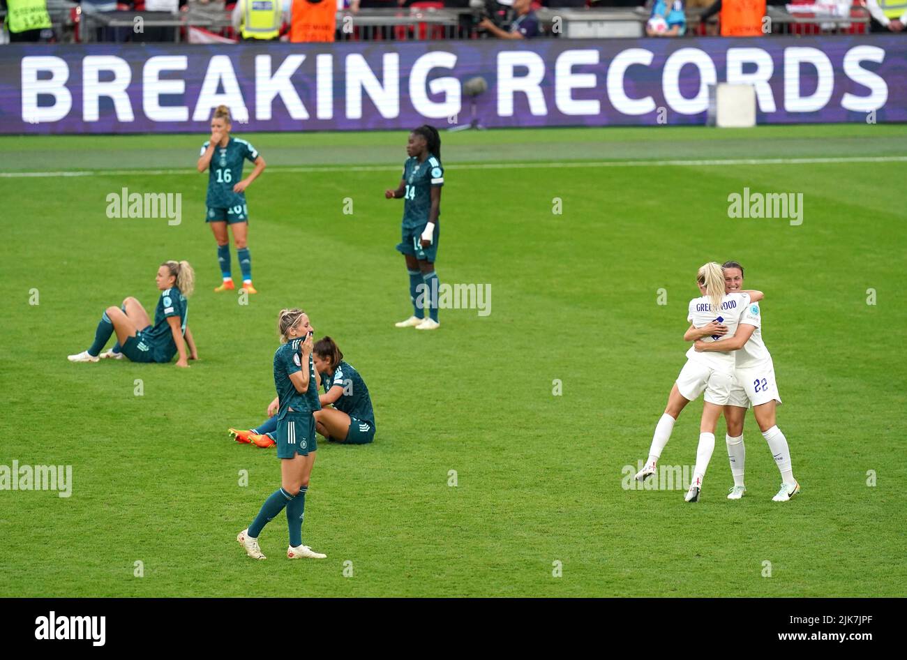 England's Alex Greenwood and Lotte Wubben-Moy celebrate victory as ...