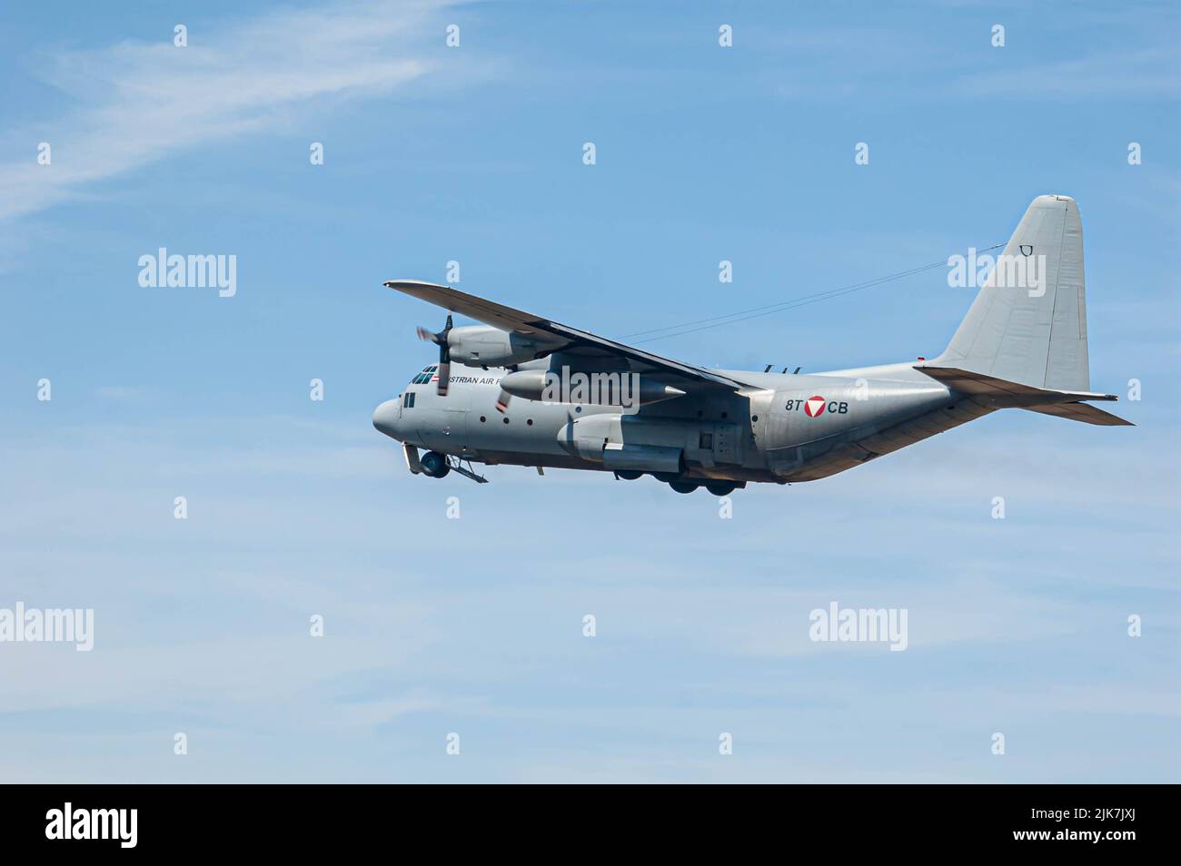 GLOUCESTERSHIRE, ENGLAND- 16 July 2022: Lockheed C-130K Hercules plane ...