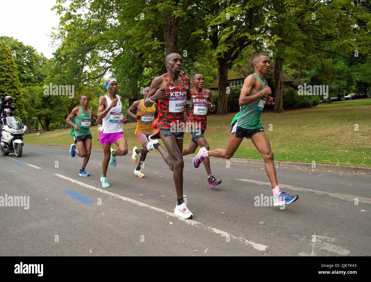 Jonathan Kipleting Korir (KEN) and Alphonce Felix Simbu (TAN) competing ...