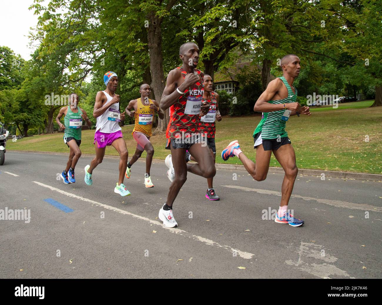 Jonathan Kipleting Korir (KEN) and Alphonce Felix Simbu (TAN) competing ...