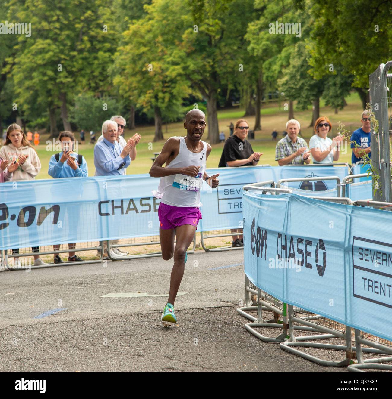 Lebenya Nkoka (LES) competing in the men's marathon on day two of the ...