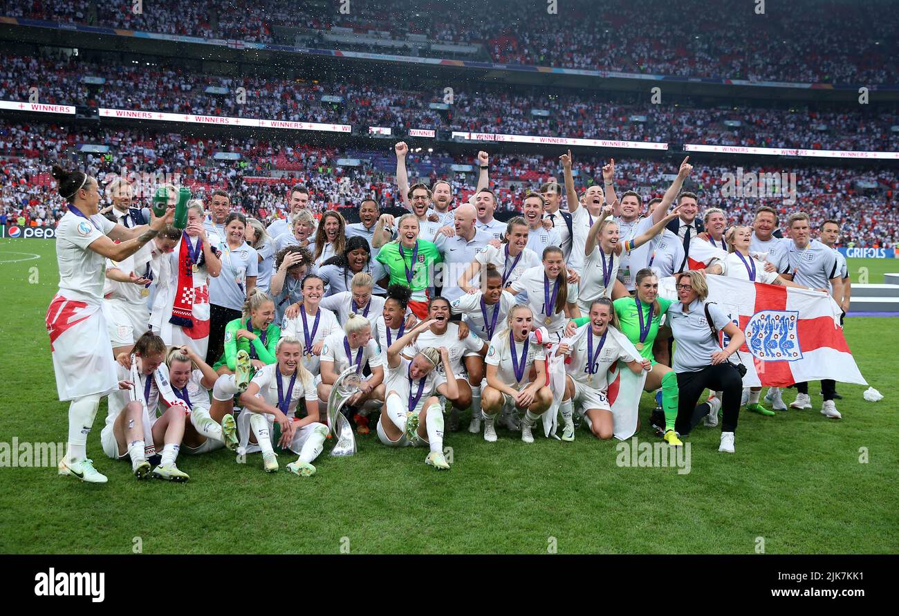 England's celebrate victory over Germany in the UEFA Women's Euro 2022 ...