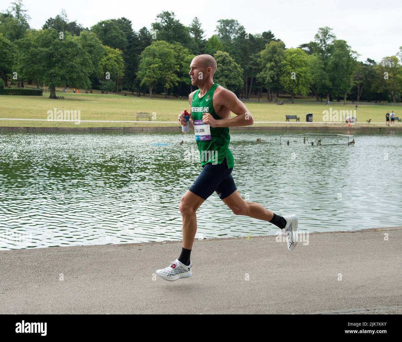 Stephen Scullion (NIR) competing in the men's marathon on day two of ...