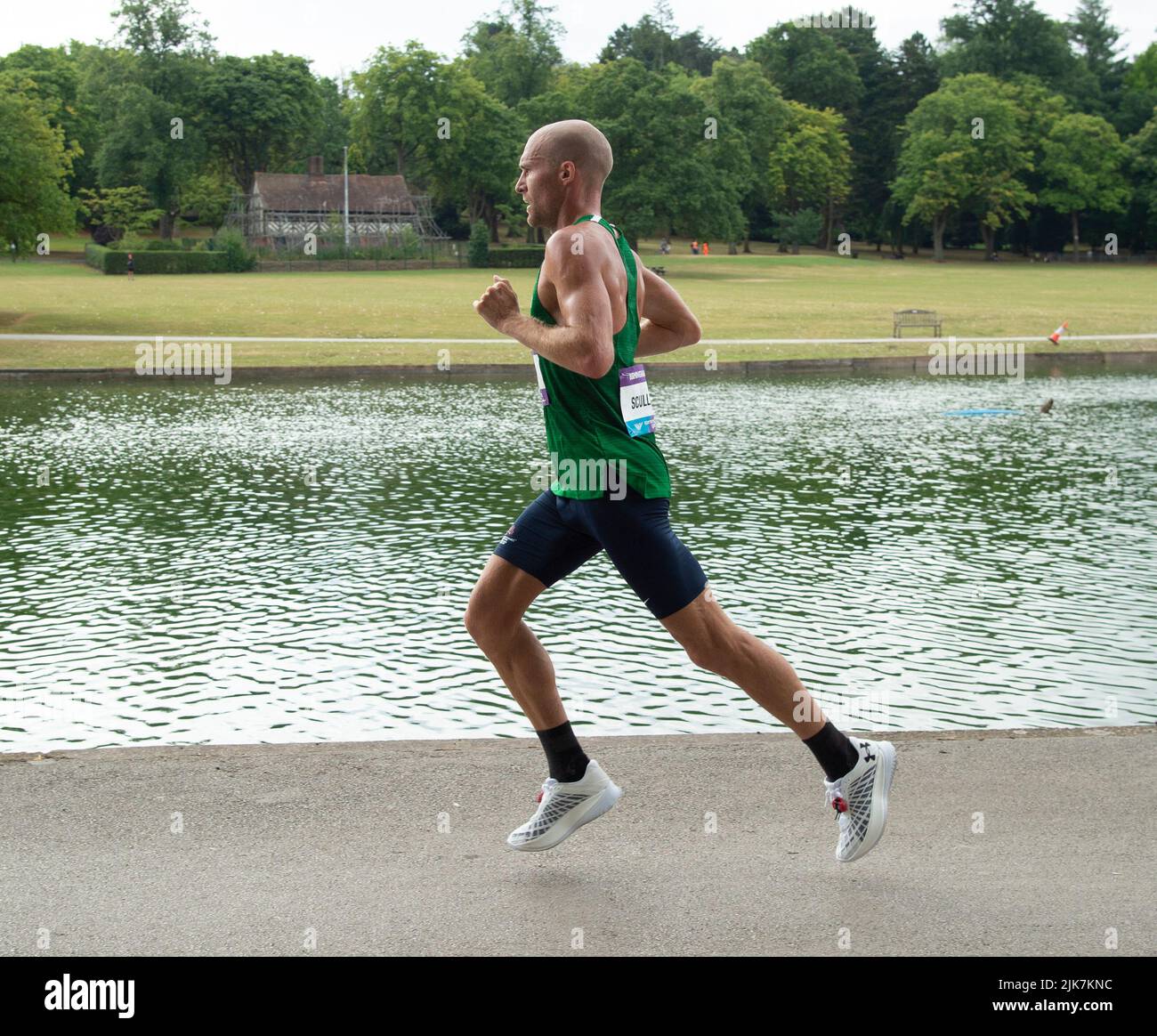 Stephen Scullion (NIR) competing in the men's marathon on day two of ...