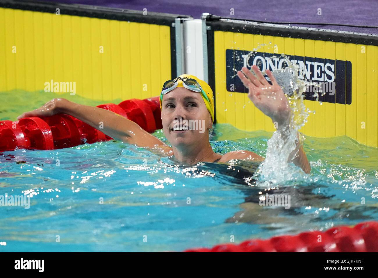 Australia’s Emma McKeon reacts after winning the Women’s 50m Freestyle ...