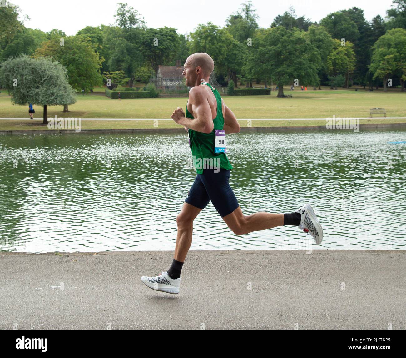 Stephen Scullion (NIR) competing in the men's marathon on day two of ...