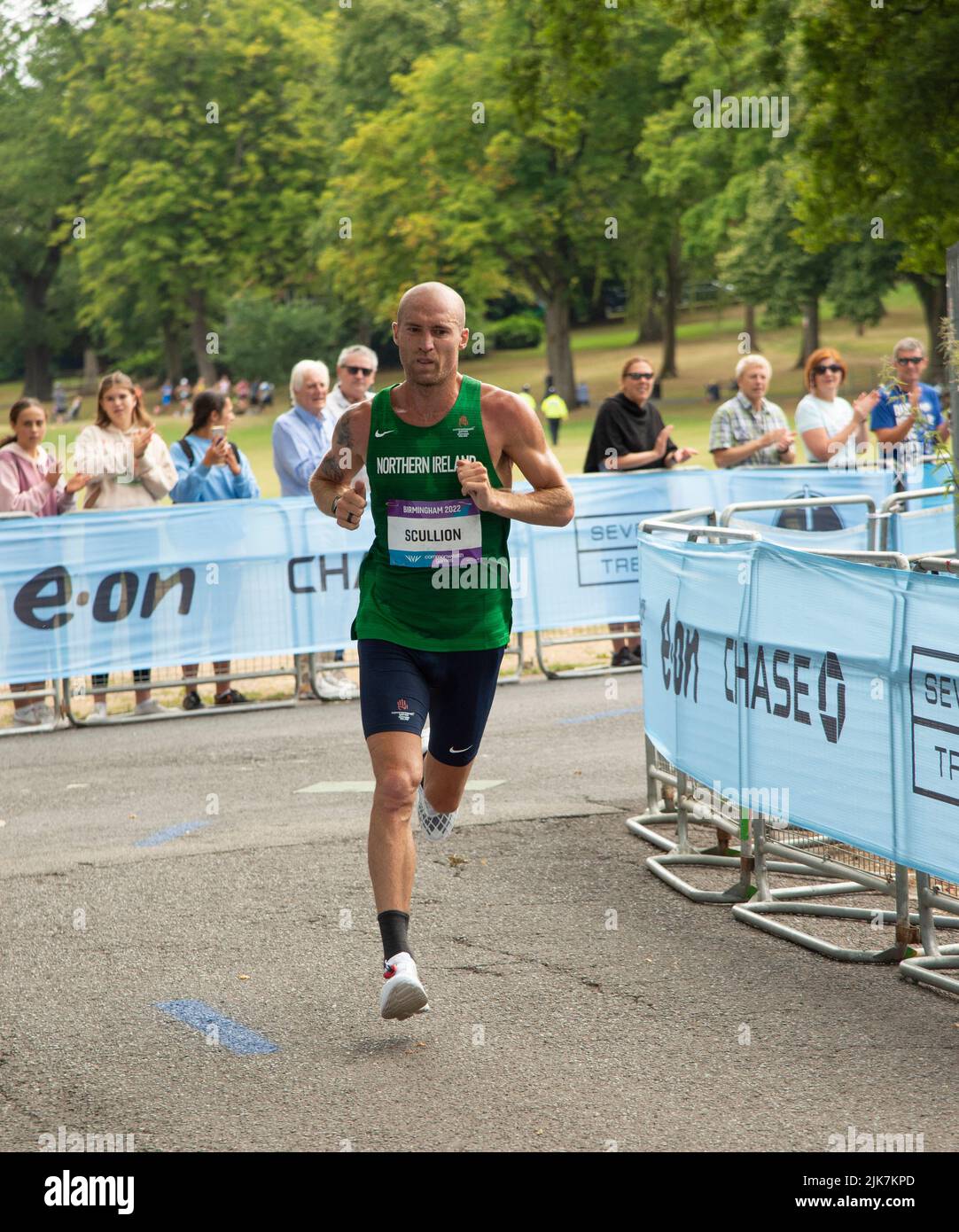 Stephen Scullion (NIR) competing in the men's marathon on day two of ...