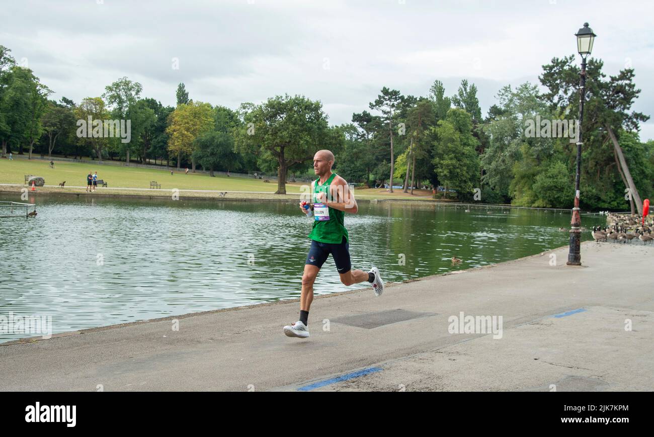 Stephen Scullion (NIR) competing in the men's marathon on day two of ...