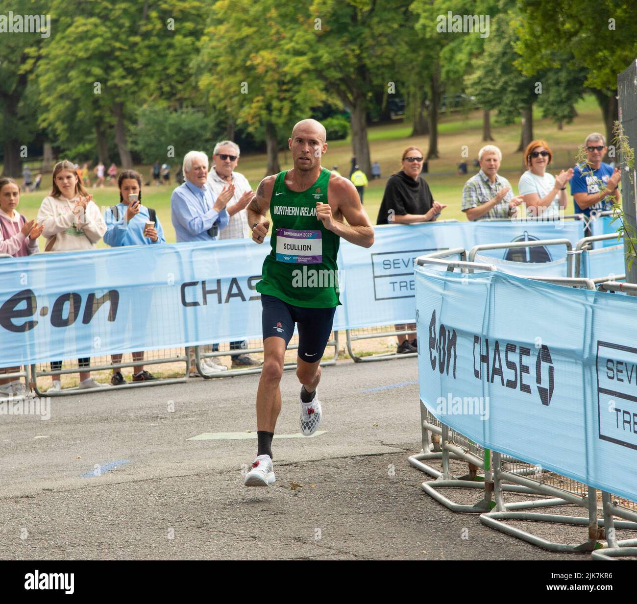 Stephen Scullion (NIR) competing in the men's marathon on day two of ...
