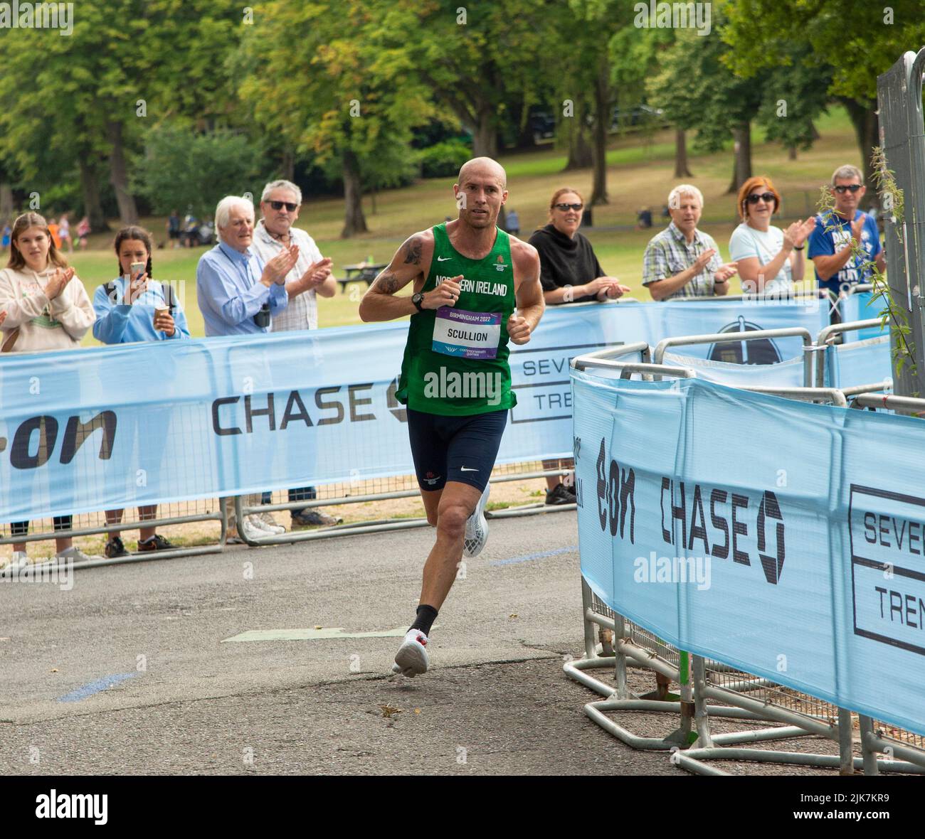 Stephen Scullion (NIR) competing in the men's marathon on day two of ...