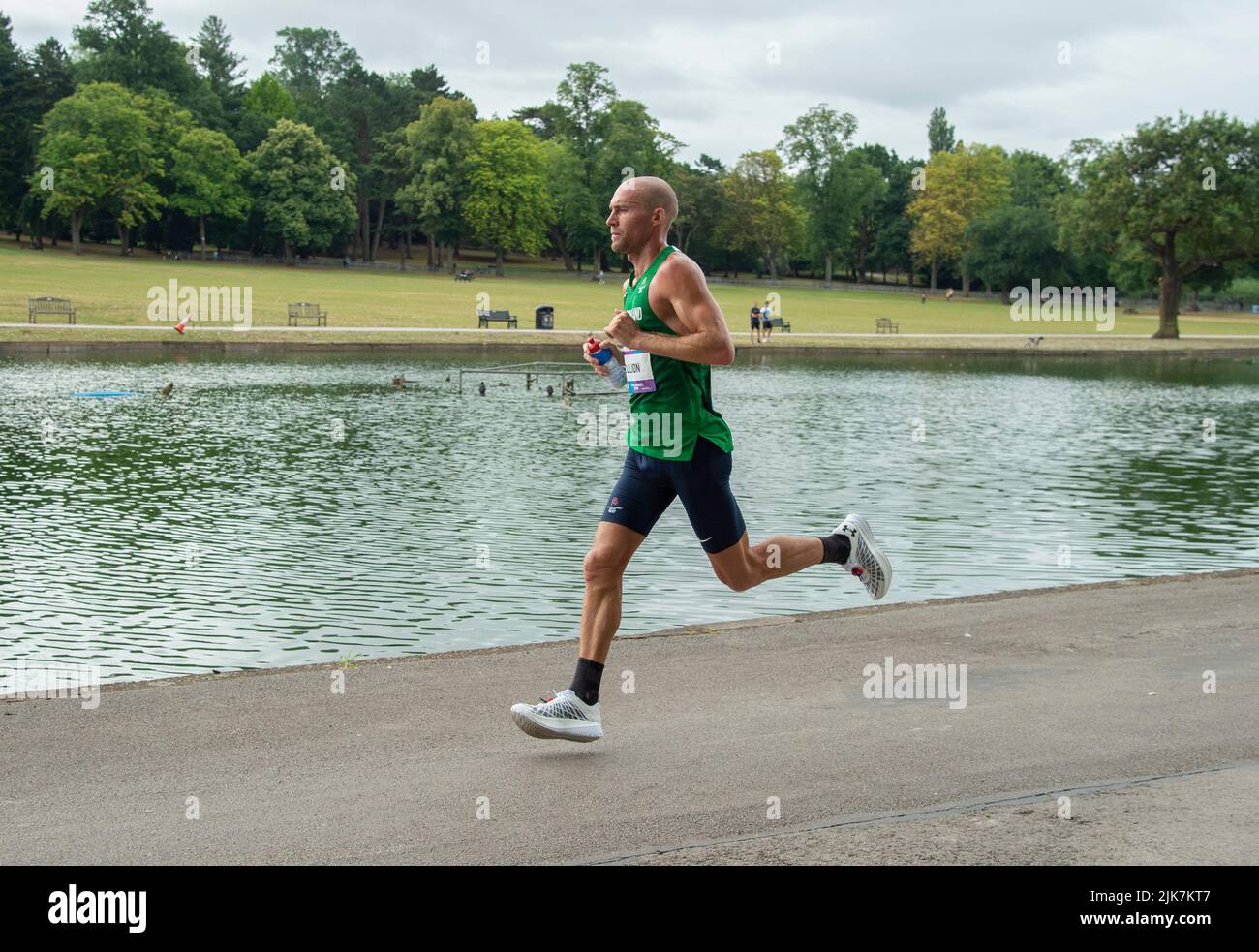 Stephen Scullion (NIR) competing in the men's marathon on day two of ...