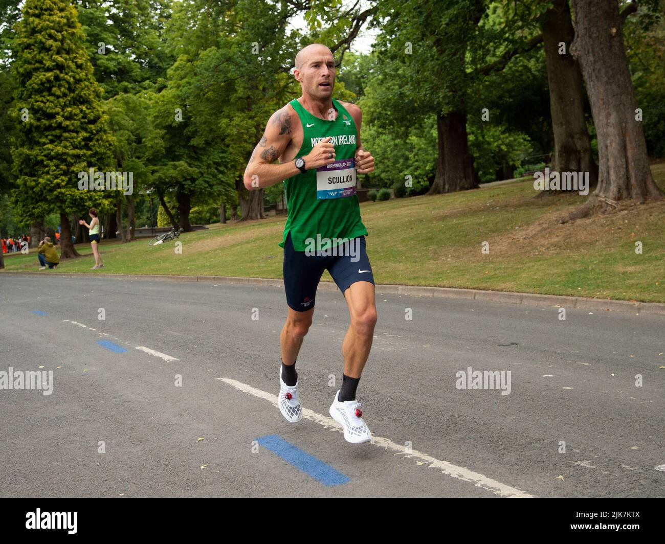 Stephen Scullion (NIR) competing in the men's marathon on day two of ...