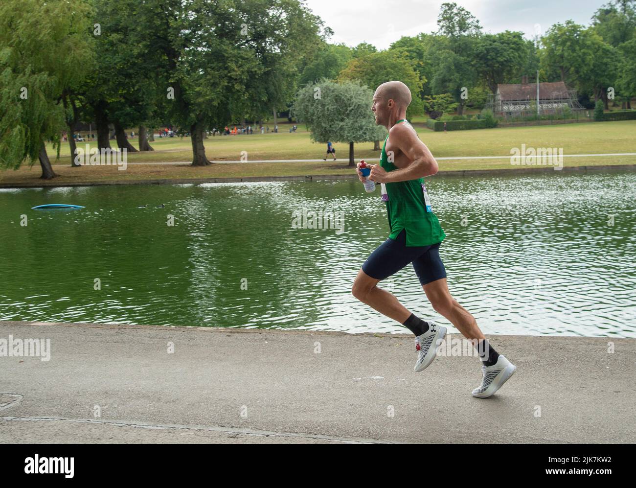 Stephen Scullion (NIR) competing in the men's marathon on day two of ...