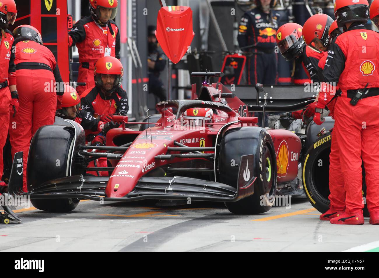 Ferrari f1 75 charles leclerc pit hi-res stock photography and images ...