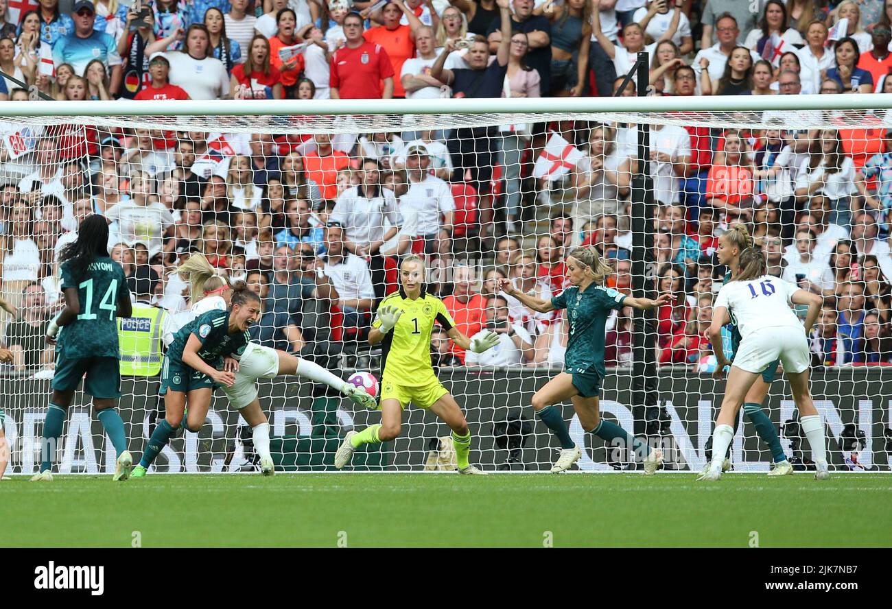 during the UEFA Women's Euro 2022 final at Wembley Stadium, London ...