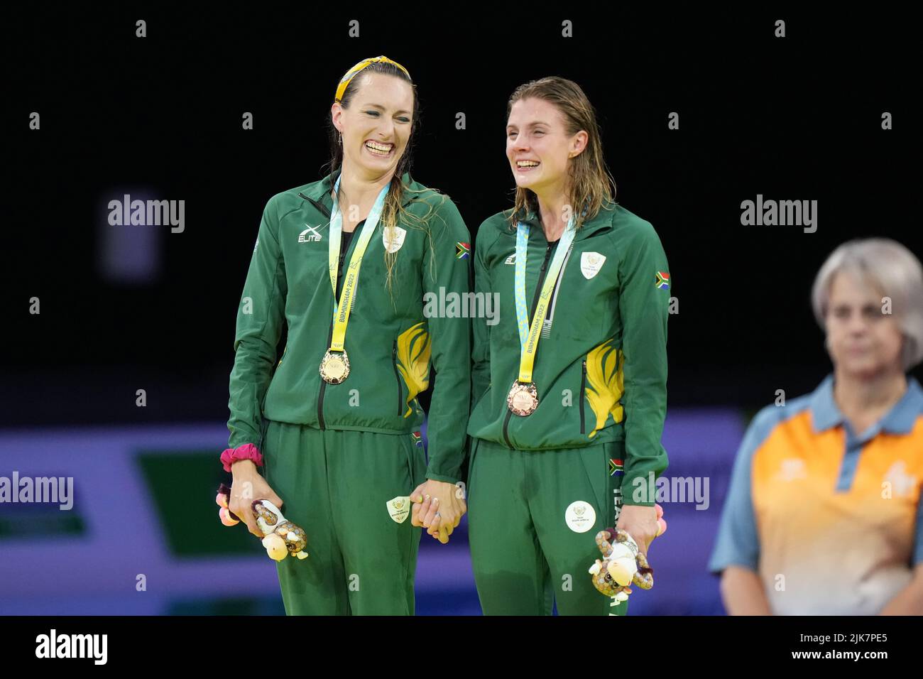 South Africa’s Kaylene Corbett with her Bronze Medal (right) and South ...