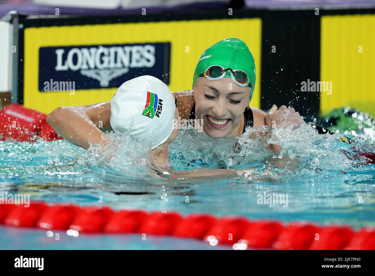 South Africa’s Tatjana Schoenmaker celebrates with South Africa’s ...